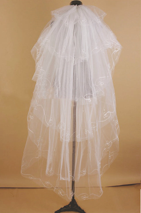 1 1/2 Meters Layered White Bridal Veil – FancyVestido